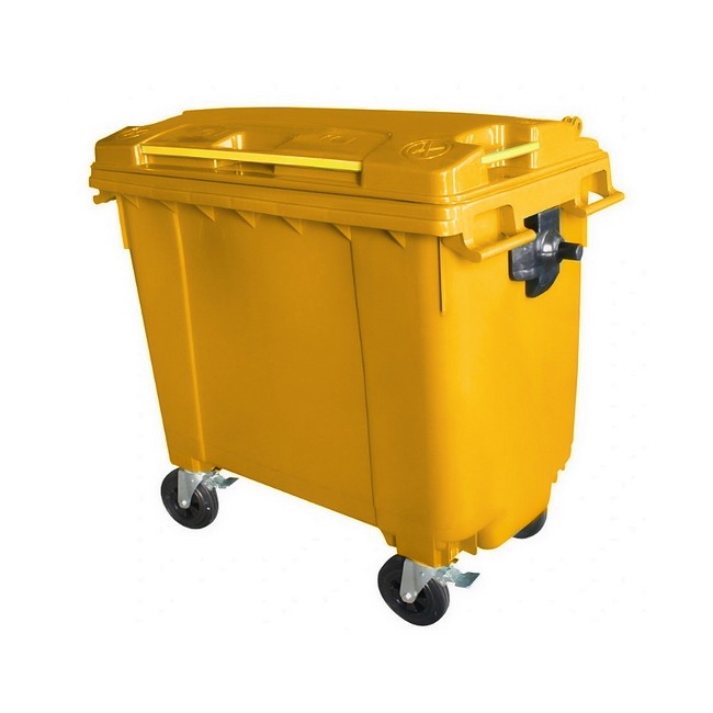 660L Wheelie Bin – 4 Wheel – Bulk Bin – Plastic – Yellow – Hospital ...